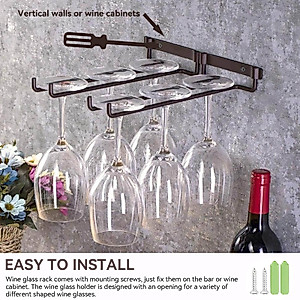 Wine Glass Rack Holder, Double Wall Mountable Stemware Storage Hanger for Kitchen or Bar