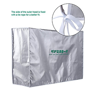 Marvellous Air Conditioner Cover for Outside,Polyester Outdoor Air Conditioner Cover Waterproof Sunproof for Home All Weather Winter Air Conditioner Cover Silver (36.22 x 13.78 x 27.17 inch)