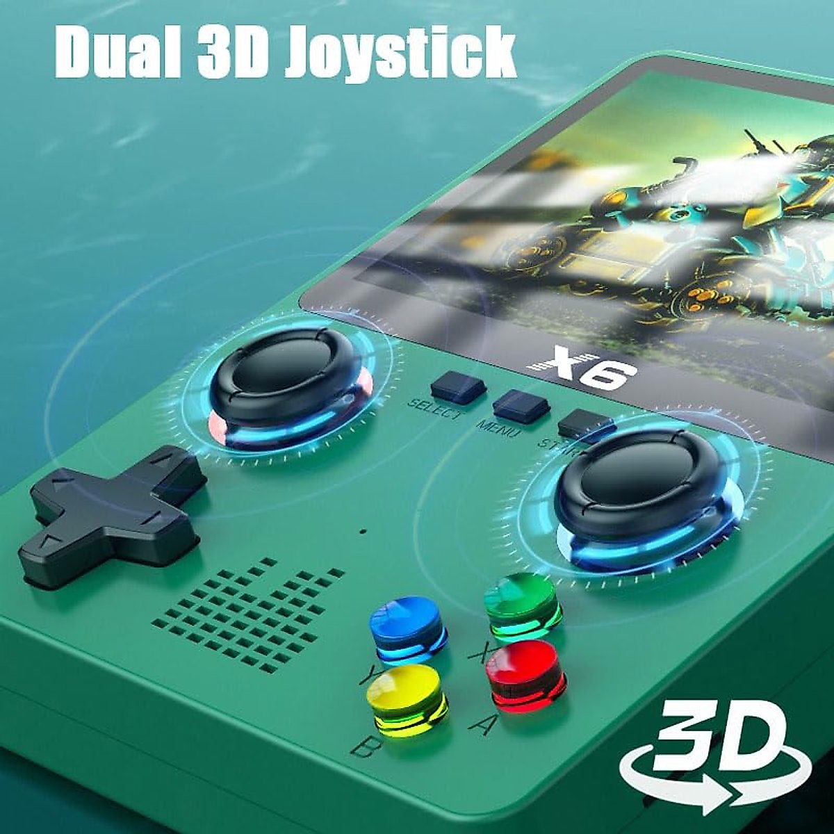 Heavenbird Handheld Game Console, Portable Retro Video Game Console with a 32G TF Card Pre-Loaded 8000+ Games,Dual 3D Joystick,11 Emulators, Rechargeable Battery Support RCA Cable TV Output