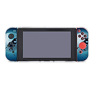 SUPNON Carry Case Compatible with Nintendo Switch, Ultra Slim Hard Shell, Protective Carrying Case for Travel - Witch Flying On Broom In Halloween Horror Design30434
