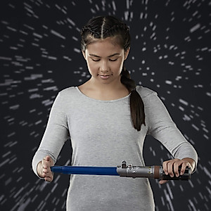 Star Wars Rey Electronic Blue Lightsaber Toy for Ages 6 & Up with Lights, Sounds, & Phrases Plus Access to Training Videos