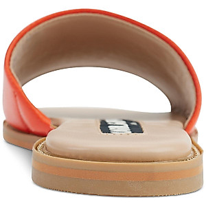 Karl Lagerfeld Paris Womens Gloria Suede Flat Sandals Orange 10 Medium (B,M)