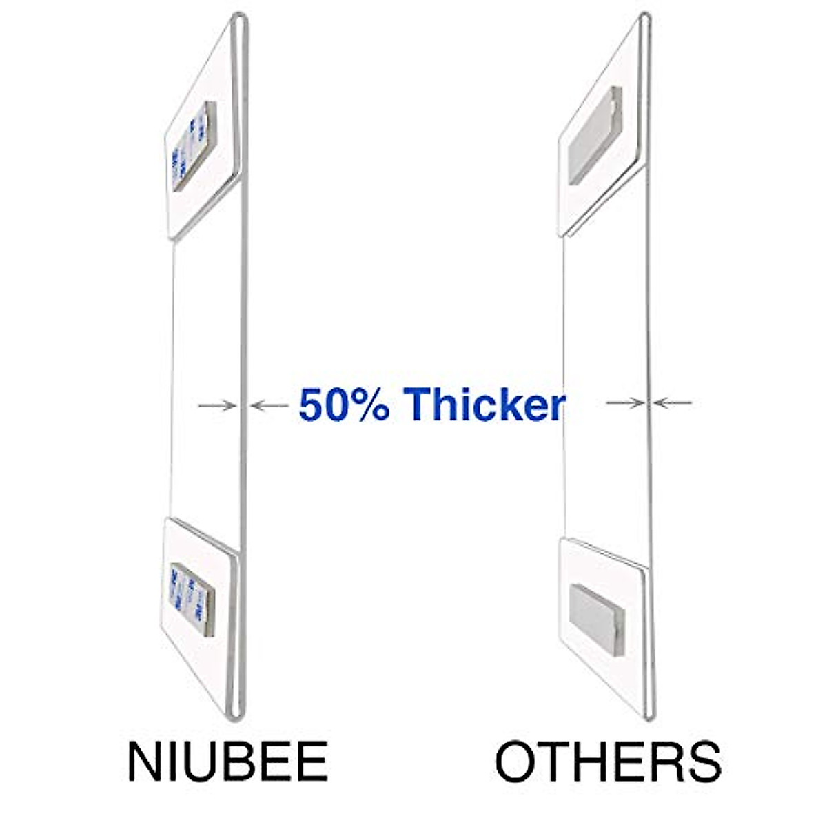 Niubee 8.5x11 inch Wall Mount Acrylic Sign Holder Horizontal with Double Sided Adhesive Tape for Office, Home, Store, Restaurant-No Drilling (10 Pack)
