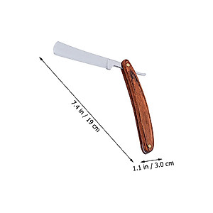 HEALLILY 2Pcs Straight Razor Vintage Folding Shaving Razor Manual Shaver Old Fashion Beard Shaver with Wood Handle Barber Shaver Tool