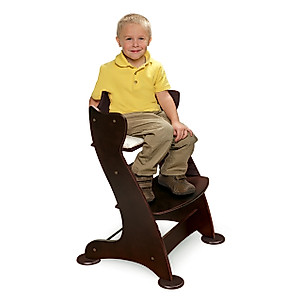 Badger Basket Embassy Wooden Height Adjustable Convertible Baby High Chair and Toddler Seat with Two Trays - Espresso