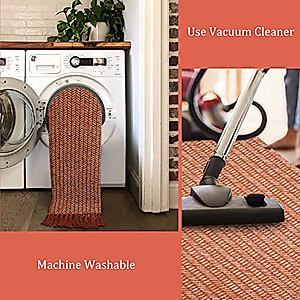 Lahome Boho Kitchen Rug, 2x3 Bathroom Rug Lightweight Indoor Door Mats for Entryway Small Cotton Area Rug with Tassels, Farmhouse Washable Throw Rug Low Pile Carpet for Bedroom Gifts