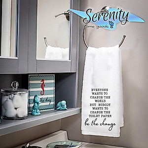 Funny Novelty Bath Hand Towels | Restroom Male Female Symbols Bathroom Country Rustic Farmhouse Modern Decor | Hilarious Adult Crude Humor Home House Warming Wedding Gift Presentà