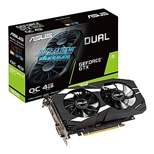 ASUS GeForce GTX 1650 Overclocked 4GB Dual-Fan Edition VR Ready HDMI DP 1.4 DVI Graphics Card (Dual-GTX1650-O4G)