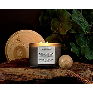 Candles for Men | Masculine Candles | Luxury Soy & Beeswax Candles for Home | 16 oz. Large Jar 3 Wick Candle | Black Tie Candle | Mens Candle | Cologne Candle