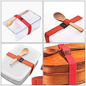 VOSAREA 10pcs Double Layer Lunch Box Elastic Band Outdoor Bento Lunchbox Strap
