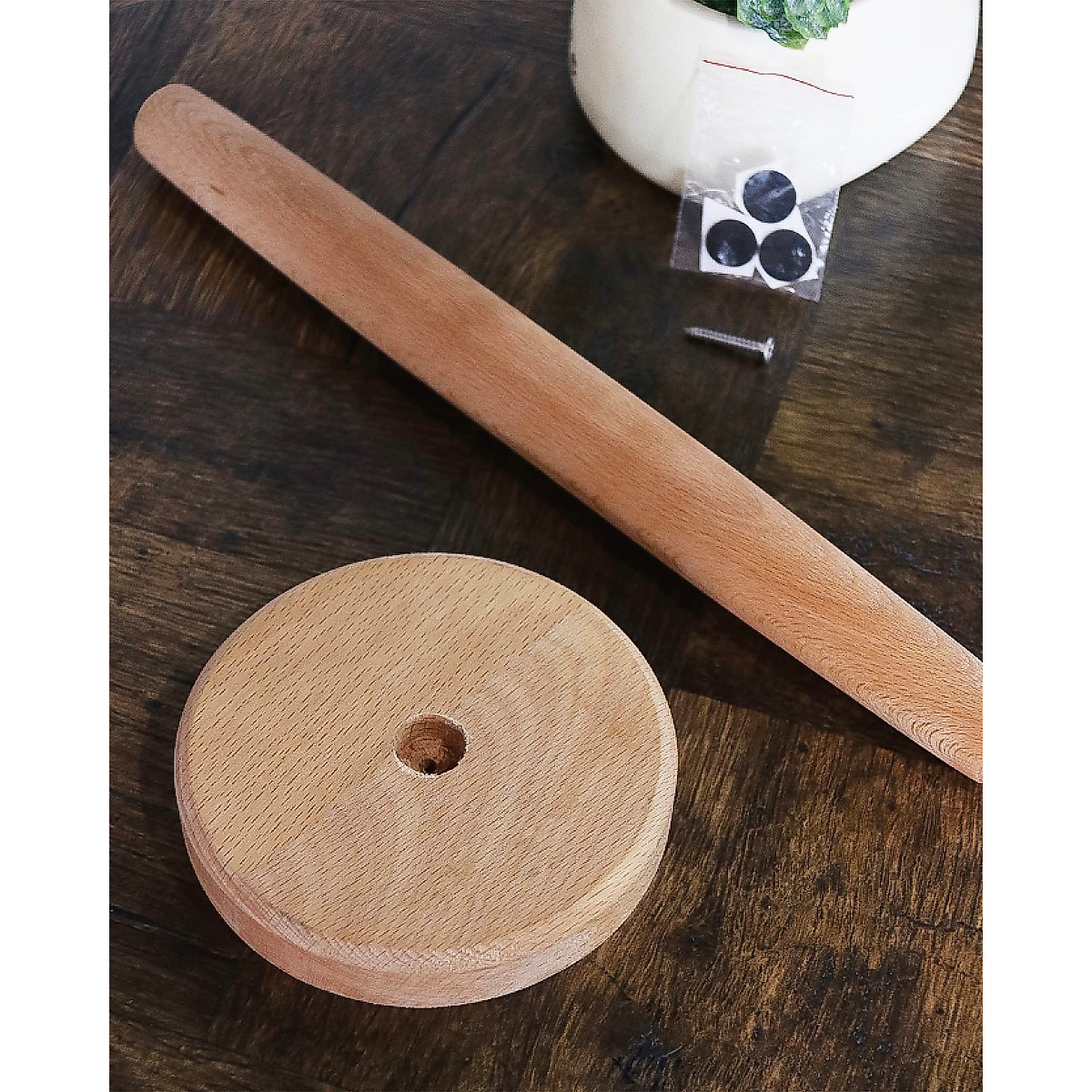 CHAUNCEY HOME Wooden Paper Towel Holder - Kitchen Paper Hanger Rack Bathroom Towel Roll Stand Organizer Simply Standing Countertop Paper Roll Holder