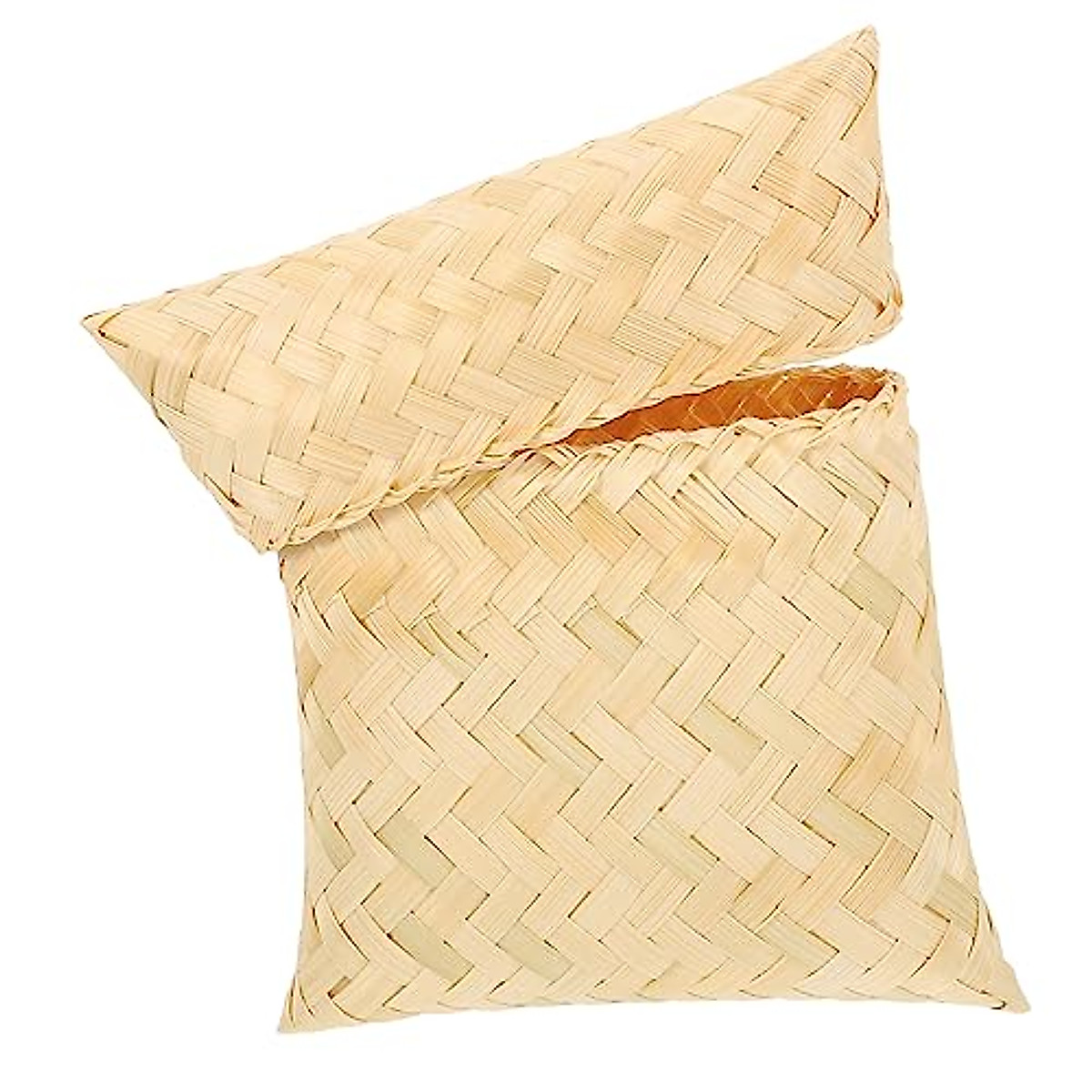 RORPOIR Bamboo Pillow Gift Box Trays Decorative Wedding Decor Woven Hamper Bamboo Woven Basket Bamboo Sticky Rice Serving Bread Basket Decorative Storage Baskets Storage Baskets Woven Food