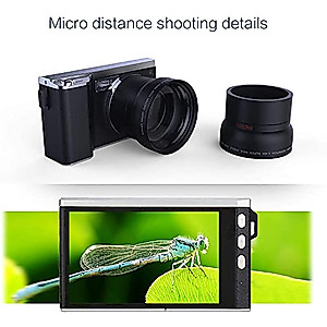 Digital Camera 24MP 4.0 Inch Touch Monitor Camera for Backpacking FHD Mini Compact Wide Angle Lens Pocket Camera for Photography(2 batteries Included)