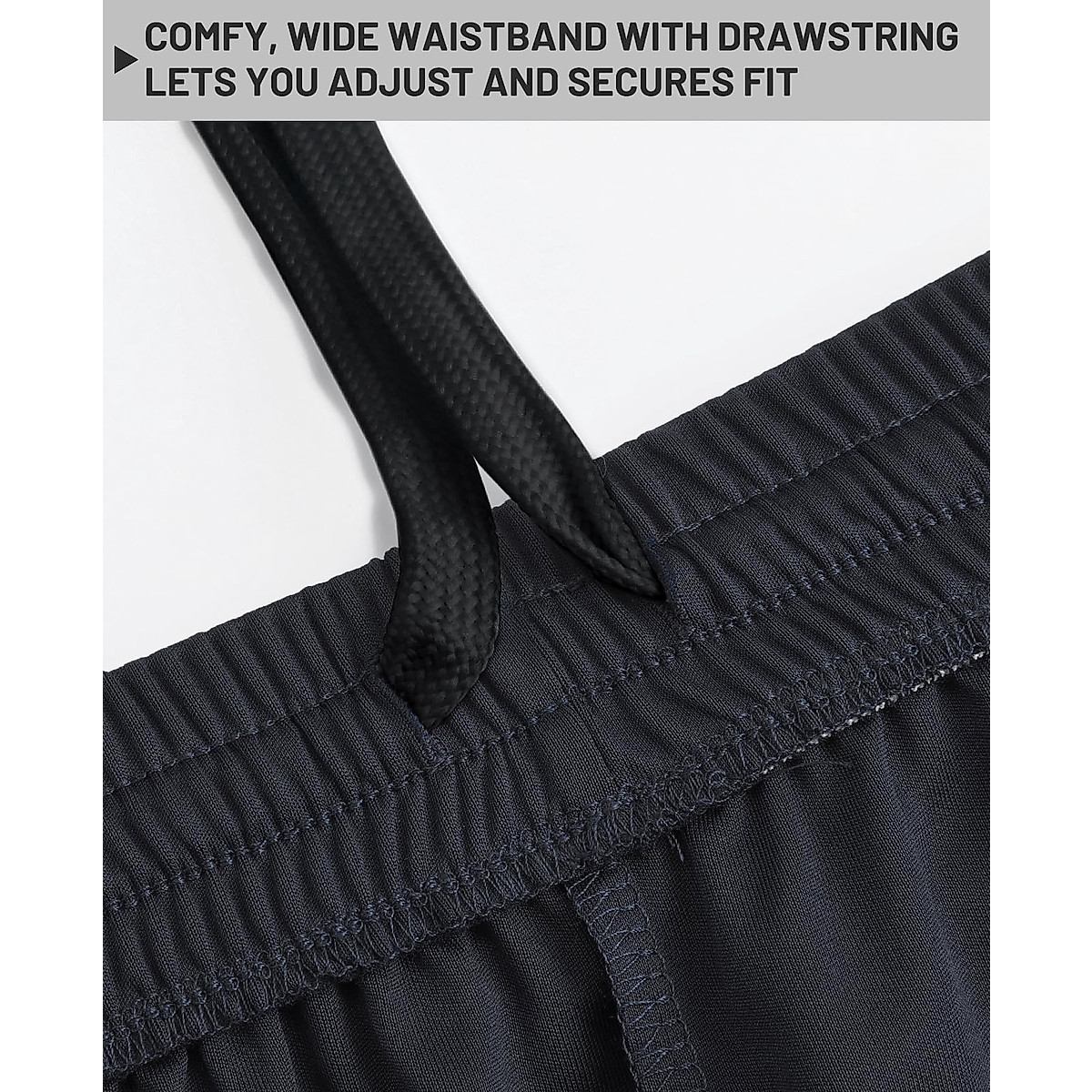 MIER Men's Quick-Dry Athletic/Soccer/Basketball Shorts Without Pockets No Liner Running Workout Training Active Shorts, Black, XL