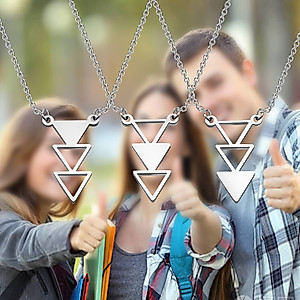 AKTAP Friendship Gift Best Friend Necklace for 3 Long Distance Gifts for Family Sister BFF Tribe Triangle Necklace