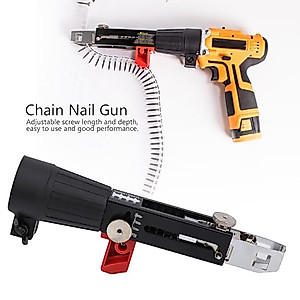 Chain Nail Gun Adapter Automatic Electric Drill Screw Tightening Equipment Screw Drill Chain Adapter Attachment for Gypsum Board/Partition Wall/Wood Board/Ceiling 45.5mm-145mm/1.8in-5.7in