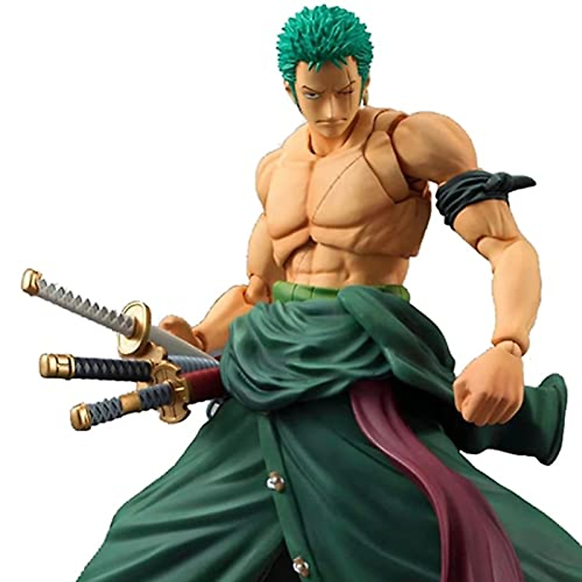 HOUYSA Japanese Animation Integrated Rolonoa Zoro Statue Fighting Version. Pirate King Three Knife Flow Movable Solon PVC Action Model Series Cool Stunt Doll Toys