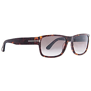 Tom Ford Sunglasses TF 445 Mason 52B Havana 58mm, Shiny Dark Havana/ Gradient Smoke Lenses, 58/17/140