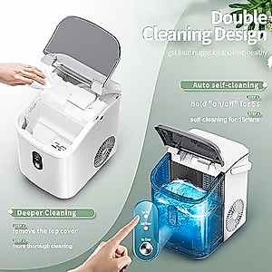 ZAFRO Nugget Ice Maker Countertop, Pebble Ice Maker Machine with Self-Cleaning, 35Lbs/24H, Pellet Ice Maker with Ice Basket/Ice Scoop/Ice Bag for Home/Office/Bar/Party, White