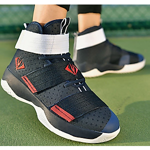 YAXE Women's Fashion High Top Sneakers Running Tennis Basketball Shoes Size 7/6 Blue Red