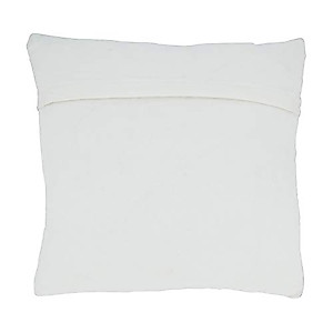 SARO LIFESTYLE Nautica Collection Diamond Chindi Throw Pillow With Poly Filling, 18" x 18", Blue