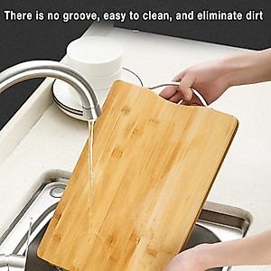 Kitchen Organic Bamboo Cutting Board with Easy Grip Handle，BPA Free Food Safe Wheat straw PP material Cutting Board combination. chinese Cutting Board