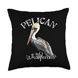 Bird Wildlife Animal Beautiful Nature Pelican Whisperer Cute Shirt Bird Lover Pelican Gift Throw Pillow, 18x18, Multicolor