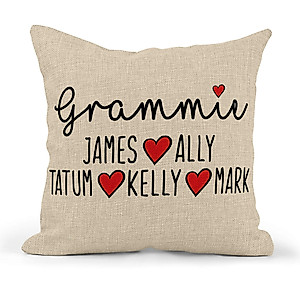 Grandma Pillow - Gifts for Grandma - Gifts for Mom from Daughter - Mom Gifts - Customized Pillow - Grandma Birthday Gifts from Grandchildren