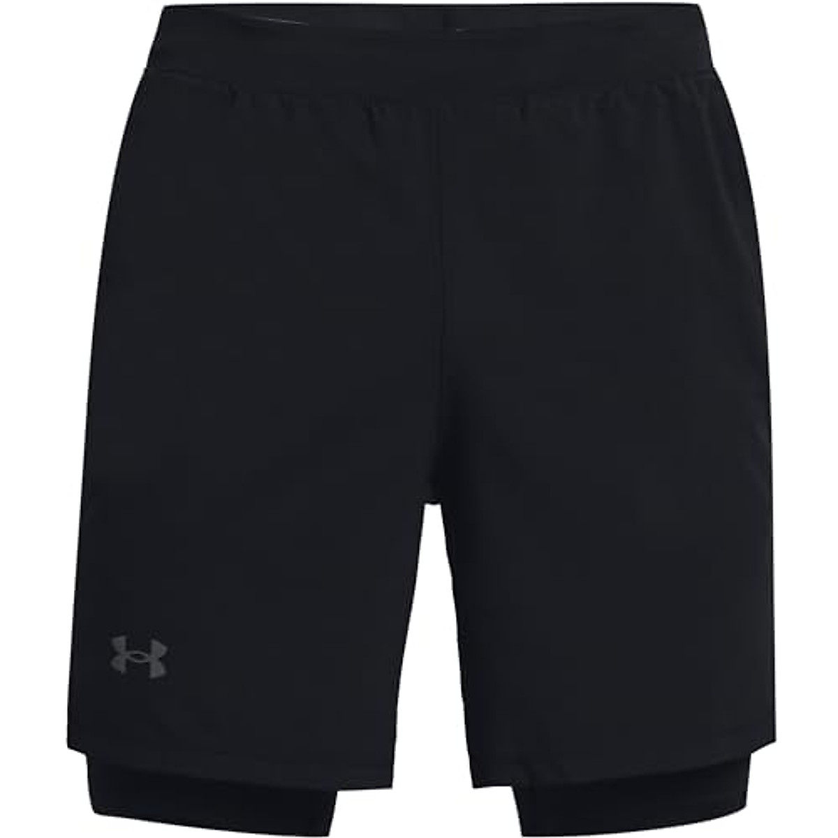 Under Armour Men's Launch Run 7-Inch 2-in-1 Shorts , Black (001)/Reflective , X-Large