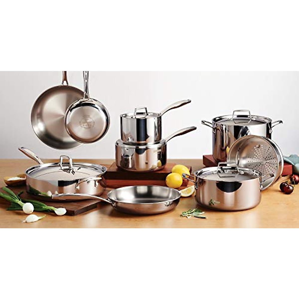Tramontina Cookware Set Tri-Ply Clad Stainless Steel 14-Piece 80116/045DS