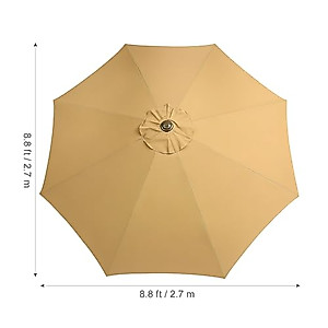 9ft Round Patio Umbrella Surface Sun Umbrella for Garden Yard Picnic Outdoor Replaceable Umbrella Surface