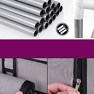 Duitrc 9 Tier Shoe Rack, Shoe Rack Storage Organizer, Free-Standing Shoe Storage, 27 Pairs Portable Nonwoven Fabric Cover Shoe Rack Cabinet for Closet for Closet, Entryway (Grey)