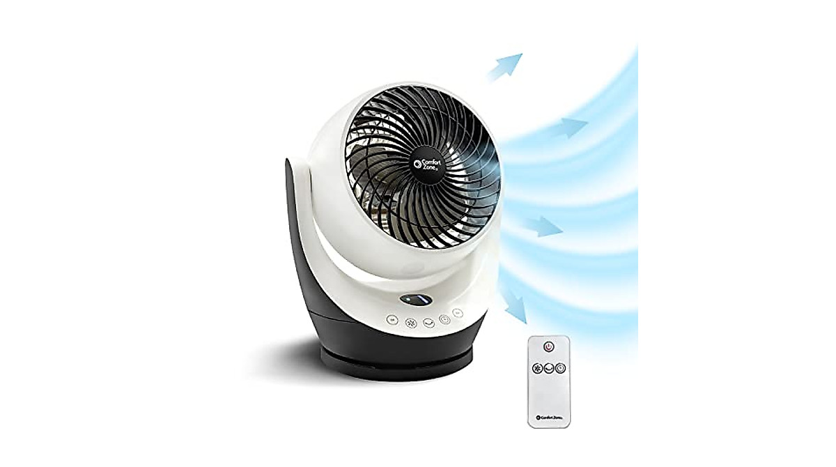 Comfort Zone 8" Oscillating Fan - Remote Control & Timer