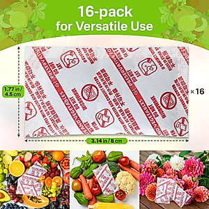 Dunkive 16 Pack Produce Saver Refill Kit Compatible with OXO Greensaver Produce Keeper and Crisper Inserts, Carbon Filter Refills Ethylene Gas Absorber for Fridge Keep Fruits Vegetable Fresh