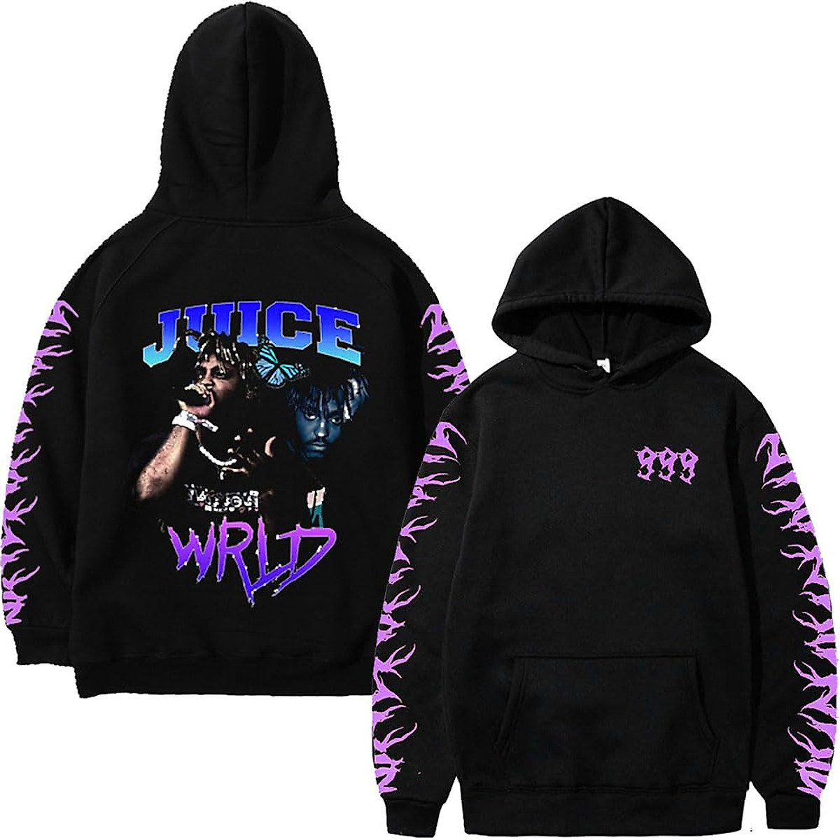 SOIIVRU Rapper Juice Hoodie Y2k Men Hoodies 999 Hoodies With Designs Streetwear Sweatshirt Hooded (US, Alpha, Medium, Regular, Regular, WY97052-Hei03)