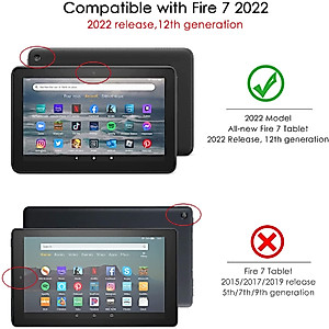 BMOUO Kids Case for All New Fire 7 Tablet (12th Generation,2022 Release), Fire 7 Tablet Case, Fire 7 2022 Case, Shockproof Handle Stand Kids Case for Amazon Fire 7 Tablet 2022 Latest Model 7", Blue