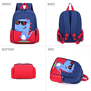 POWOFUN Kids Toddler Preschool Travel Backpack Cool Cute Cartoon Waterproof Daypack (Dinosaur Red)