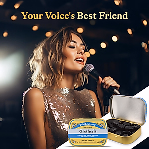 GRETHER'S Sugarfree Blackcurrant Pastilles Natural Remedy for Dry Mouth Relief - Soothing Throat & Healthy Voice - Gift for Singers - Gluten-Free - 1-Pack - 15 oz.