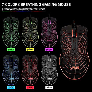 Gaming Keyboard and Mouse for Mac PC PS5 PS4 Xbox One Gamers, RGB Backlit LED Mechanical Feel Keyboard with Multimedia Keys Number Pad, 104 Keys USB Desktop Computer Windows Keyboard