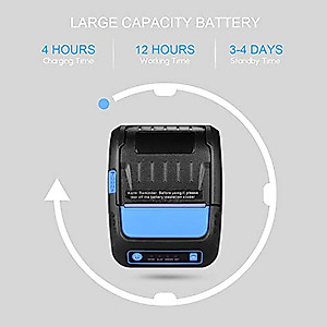 VIBY Portable 58mm Thermal Receipt Printer Handheld Barcode Printer USB BT Connection