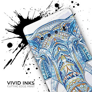 DesignSkinz Geometric Sacred Elephant Protective Vinyl Decal Wrap Skin Cover Compatible with The Samsung Galaxy S20 (Screen Trim & Back Glass Skin)
