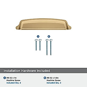 Amerock | Cabinet Cup Pull | Champagne Bronze | 5-1/16 inch (128 mm) Center-to-Center | Stature | 1 Pack | Drawer Pull | Cabinet Handle | Cabinet Hardware