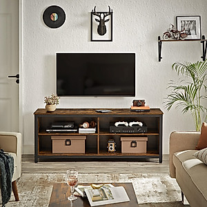 VASAGLE TV Stand for Televisions up to 65 Inch, Entertainment Center, with Adjustable Shelves for Living Room, Bedroom, 57.9 x 15.7 x 23.6 Inches, Rustic Brown + Black