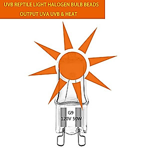 3 Pack UVA UVB Reptile Light Halogen Bulbs Beads Heat Lamp (50 Watt) Clear