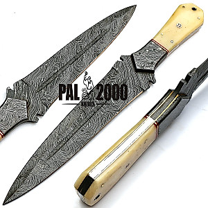 DAG-9275 Custom Handmade Damascus Steel Hunting Dagger Fixed Blade Knife with Sheath