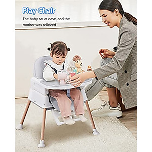 3 in 1 Baby High Chair, Bellababy Adjustable Convertible Chairs for Babies and Toddlers, Compact/Light Weight/Portable/Easy to Clean