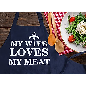 Gvlrbut Funny Grilling Aprons for Men, Gag Gifts for Men, Cooking BBQ Grill Chef Apron for Dad Naughty Gifts for Him Husband from Wife, Black, One Size