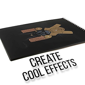 U.S. Art Supply 11" x 14" Premium Black Heavyweight Paper Sketch Pad, Pack of 2, 30 Sheets Each, 64lb (140gsm) - Spiral Bound Artist Drawing Paper - Colored Pencils, Gel Pens, Oil Pastels