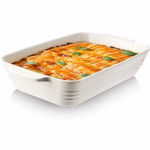 Casserole Dishes for Oven,casserole dish,9x13 Baking Dish with Handles Deep and Large Capacity,Cooking Dishes for Casseroles Lasagnas Roasted Vegetables Great Kitchen Gifts, White