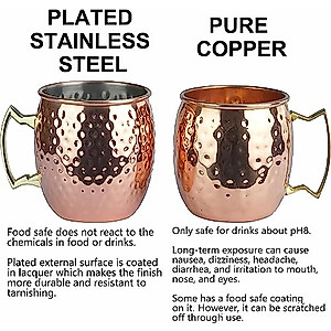 Arora Moscow Mule Mug, Set of 4 Black Hammered, Durable for Home Dining, Max Capacity 20oz, 3.7" D x 3.9" H (6014506)